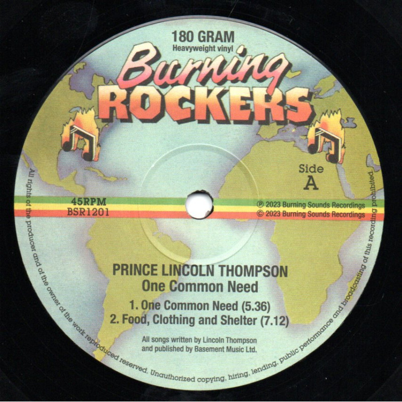 (12") PRINCE LINCOLN THOMPSON & THE RASSES - ONE COMMON NEED / FOOD ...