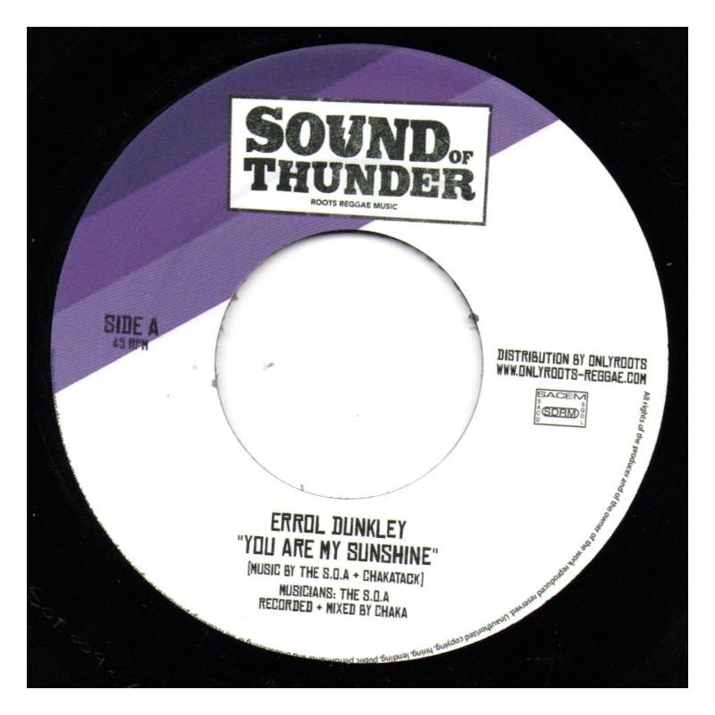 (7") ERROL DUNKLEY - YOU ARE MY SUNSHINE / ZACHARIE KSYK - BLOWING IN ...