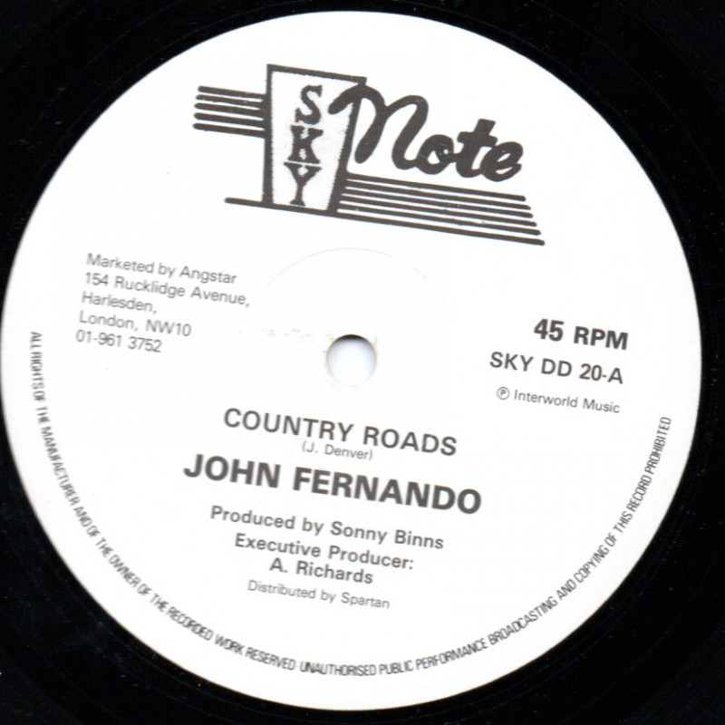(12") JOHN FERNANDO - COUNTRY ROADS / WRAPPED UP IN YOUR ARMS