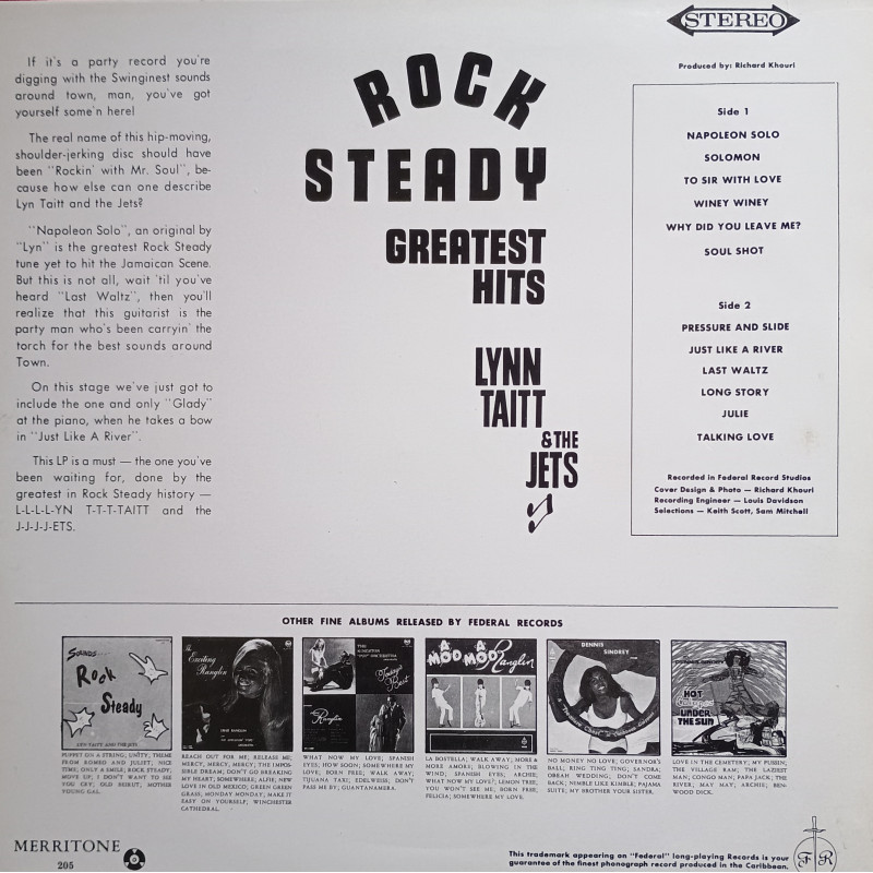 (LP) LYNN TAITT & THE JETS - ROCK STEADY GREATEST HITS