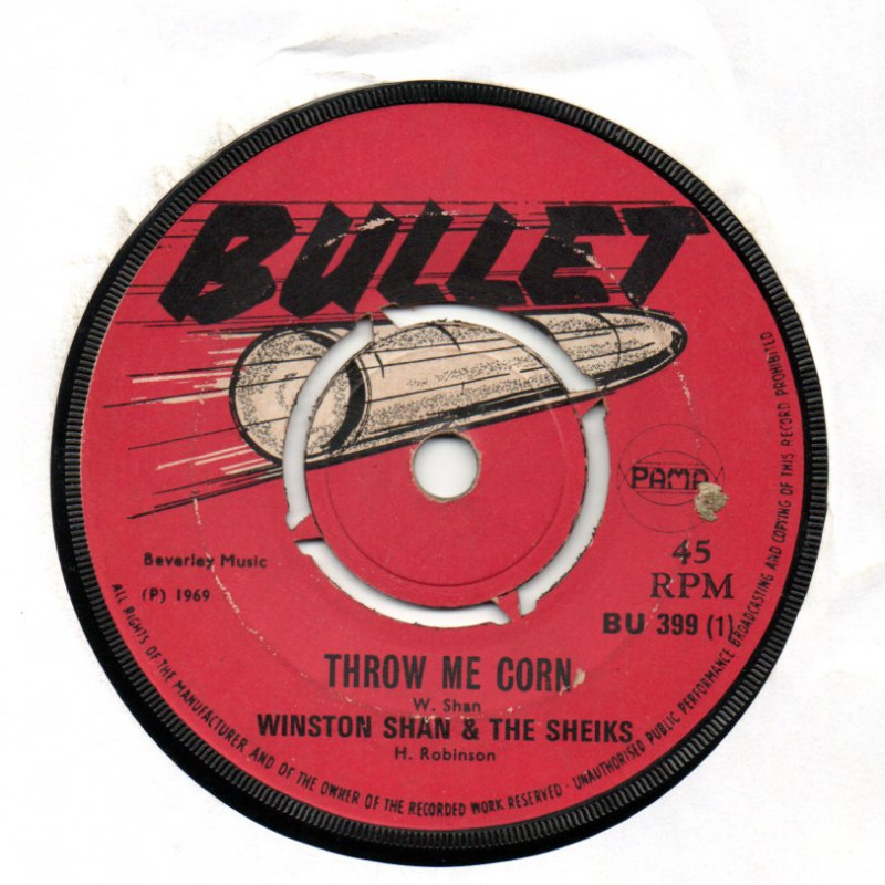 (7") WINSTON SHAN & THE SHEIKS - THROW ME CORN / DARLING REMEMBER